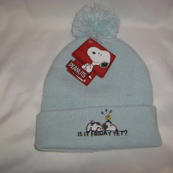 Peanuts | Accessories | Peanuts Snoopy Beanie Knit Hat Blue Silver ...